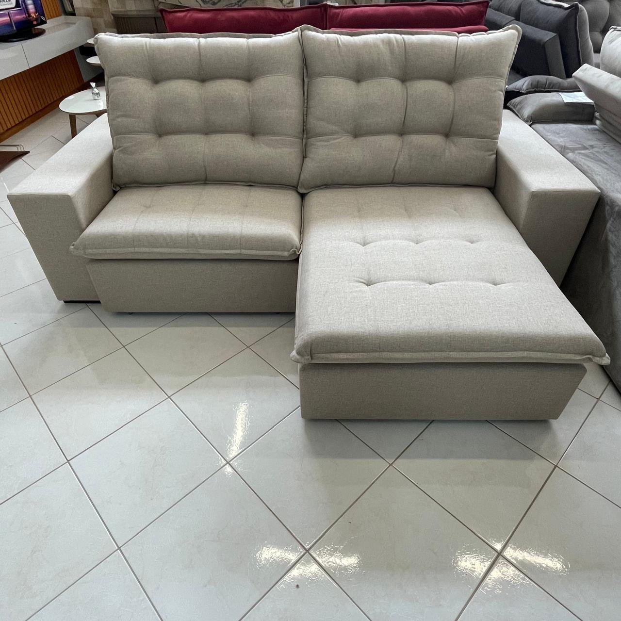 Sofa 2,44m Caribe em Linho – Di Qualita (3055) - Bella Casa de Realeza PR