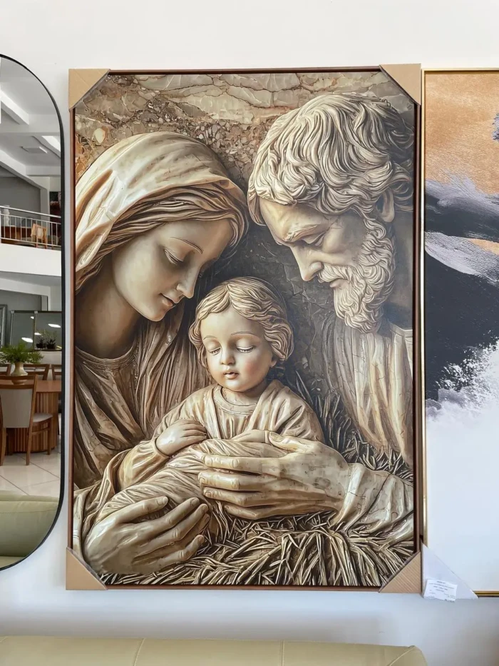 Quadro Sagrada Familia 1,55m x 1,05m em Canva (6595) - Bella Casa de ...